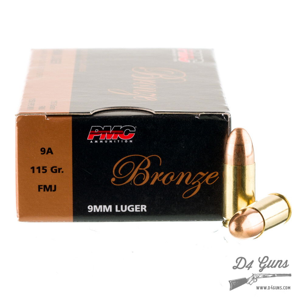 PMC Bronze 9mm Luger 115gr FMJ 1000 Rounds 9A 90741569070273 | D4 Guns