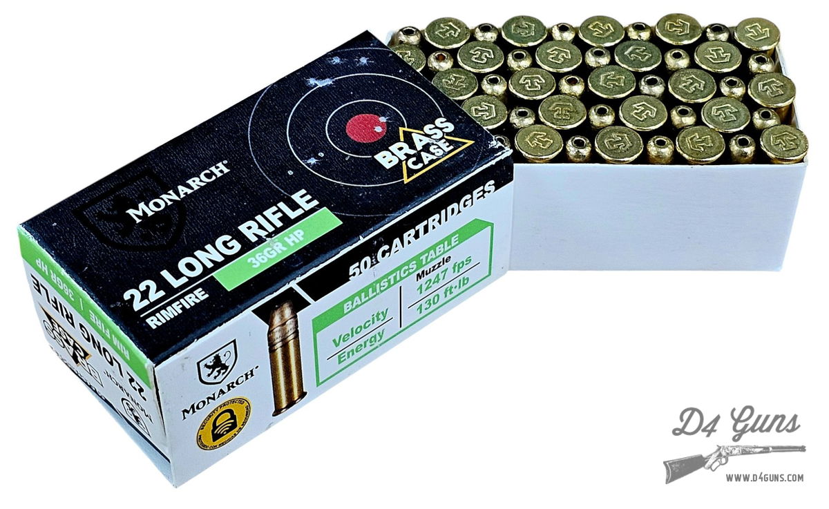 Monarch .22LR 36Gr HP 50 Rounds 160986A | D4 Guns