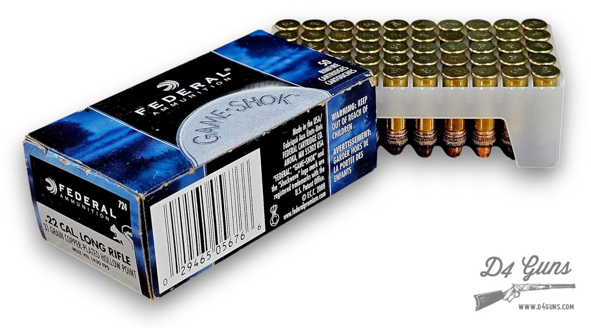 Federal Game-Shok .22LR 31gr CPHP 50 Rounds 724 029465056766 | D4 Guns