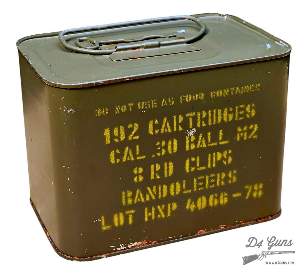 Surplus .30-06 152gr M2 Ball FMJ 192 Rounds in Ammo Spam Can | D4 Guns