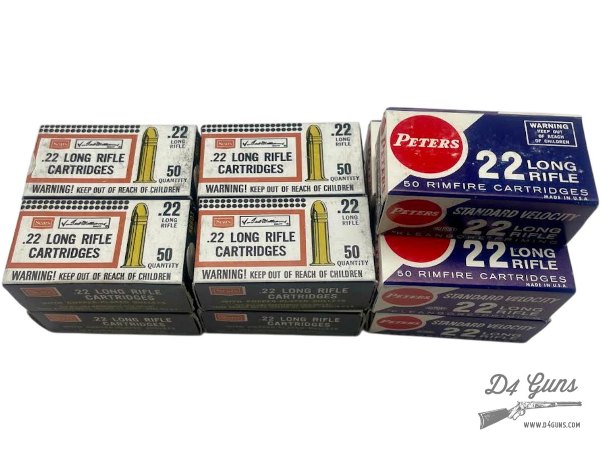 Vintage Sears & Peters .22LR Lot – Lead Round Nose 650 Rounds | D4 Guns