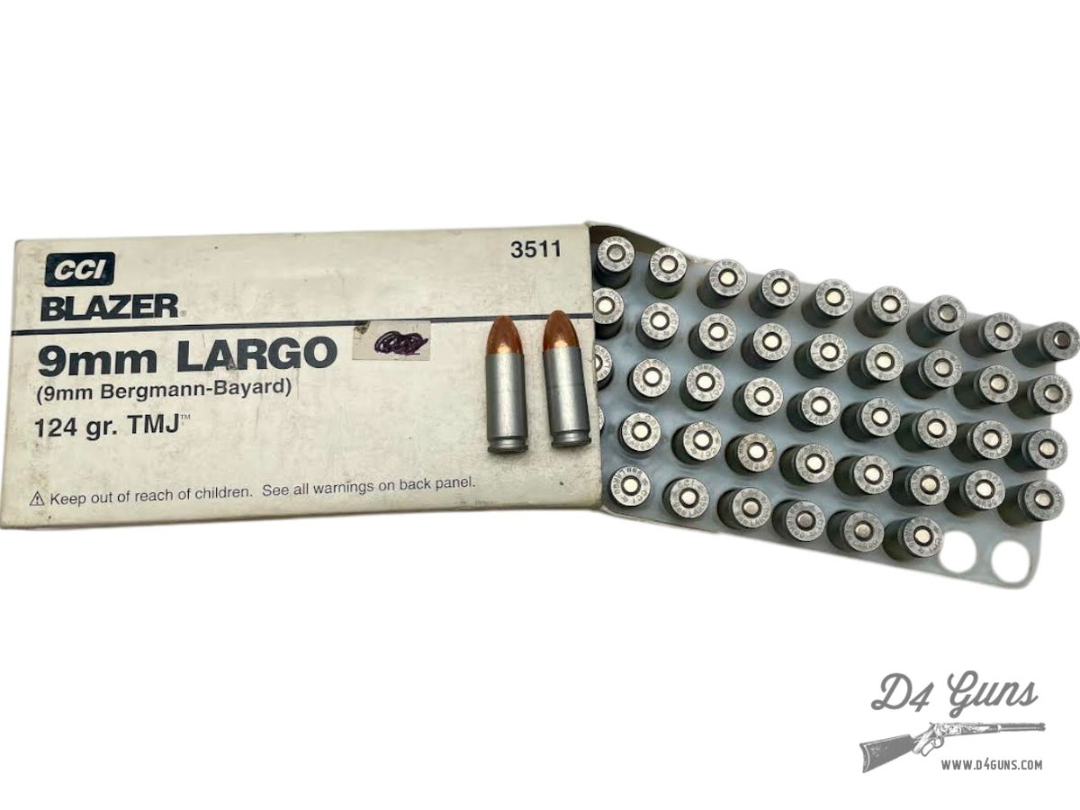 CCI Blazer 9x23mm Largo 124gr TMJ 50 Rounds 3511 076683035110 | D4 Guns