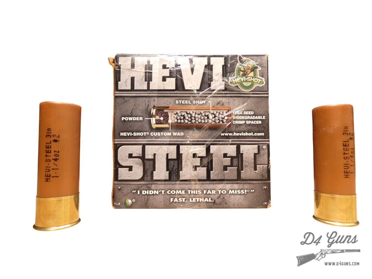 Hevi-Shot 12 Gauge 3" 2 Shot 25 Rounds HS60002 816383600023 | D4 Guns
