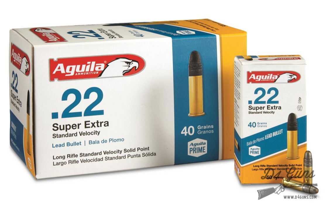 Aguila Super Extra .22LR 40gr LRN 500 Rounds 1B220332 640420001067 | D4 ...