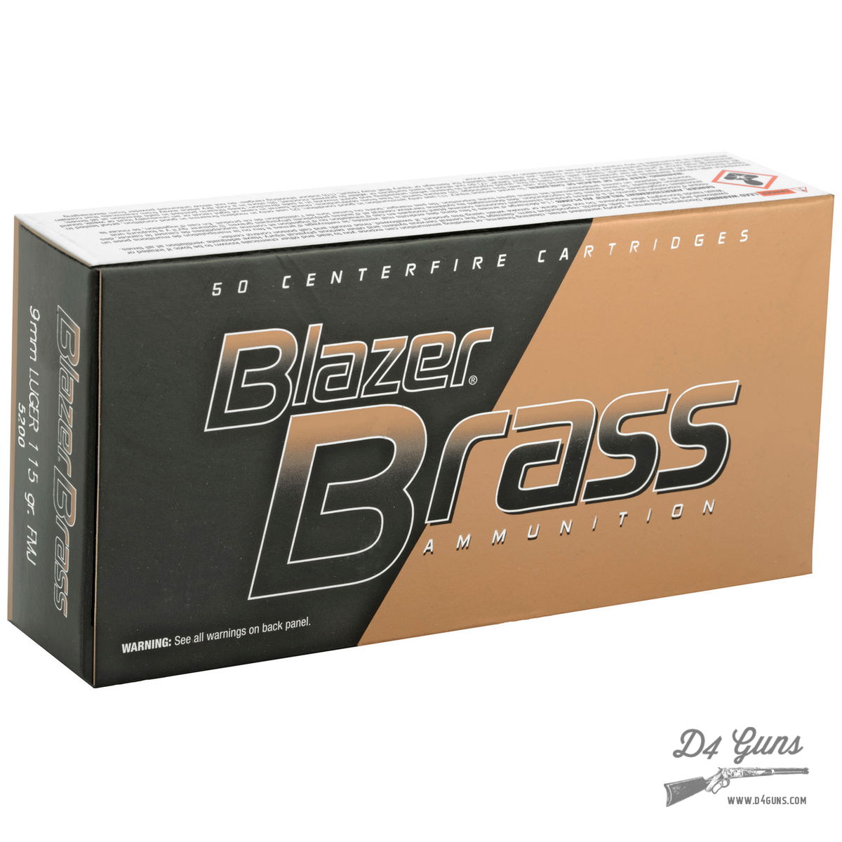 CCI Blazer 9mm Luger 115gr FMJ 50 Rounds 5200 076683052001 | D4 Guns