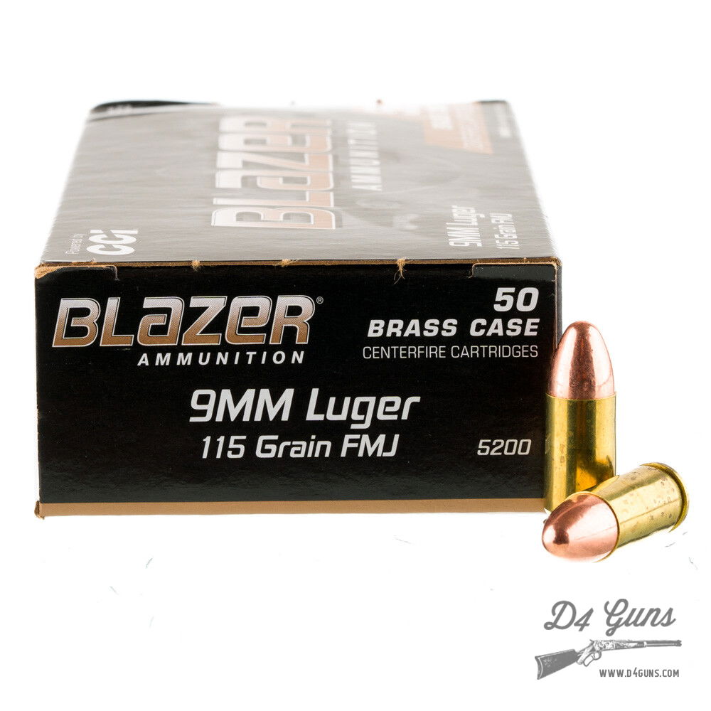 CCI Blazer 9mm Luger 115gr FMJ 50 Rounds 5200 076683052001 | D4 Guns