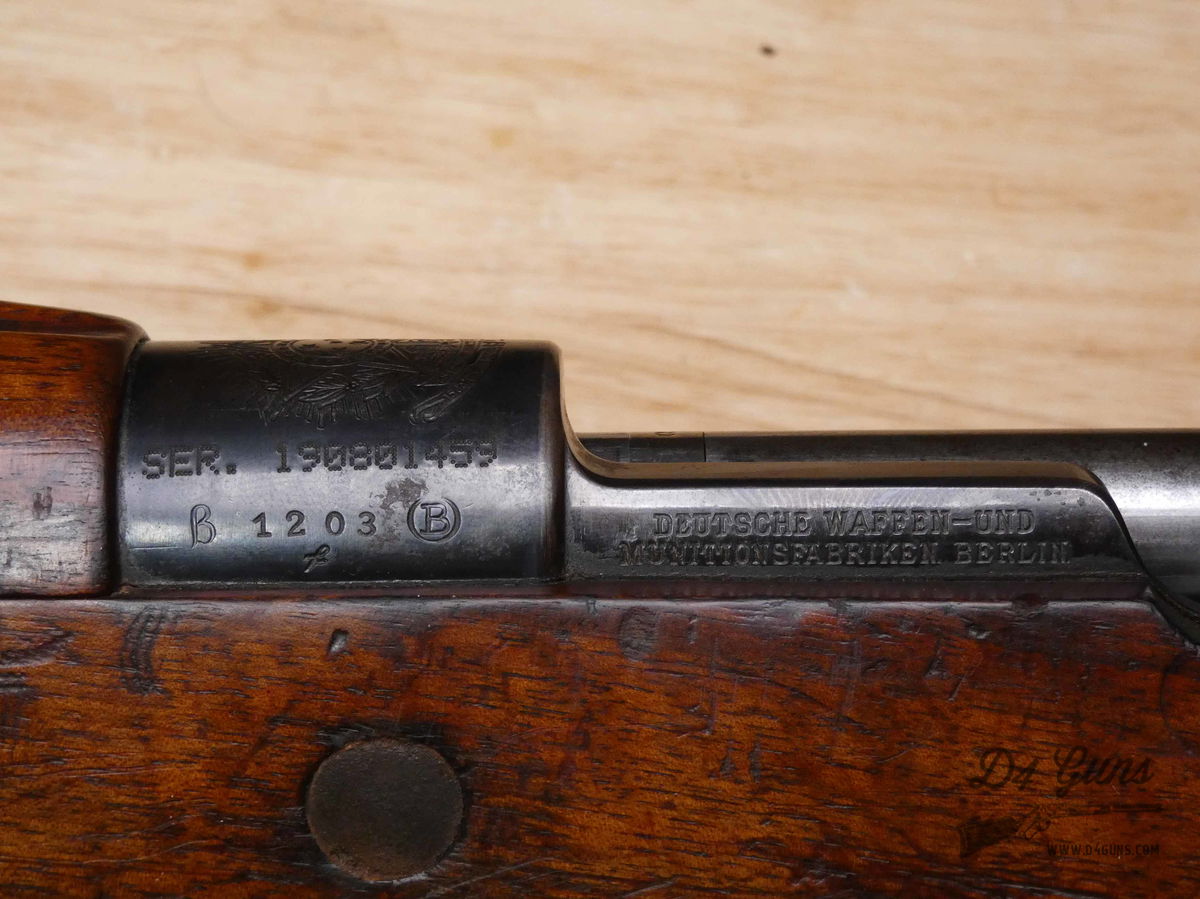 Brazilian Mauser Model 1908 - 7x57mm - Made in Germany - DWM - Mauser ...