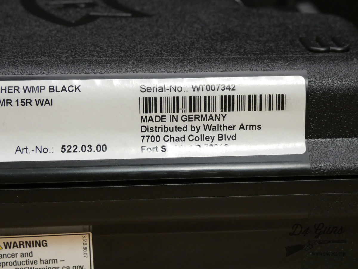 Walther WMP - .22 WMR - 22 Mag - 2022 - Vortex Venom! - OG Case & 2 ...