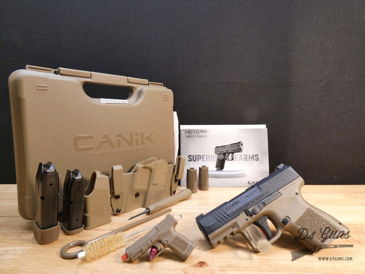 Canik Mete MC9 - 9mm - Optic Cut - w/ MANY XTRAS - Coyote Tan Two Tone ...