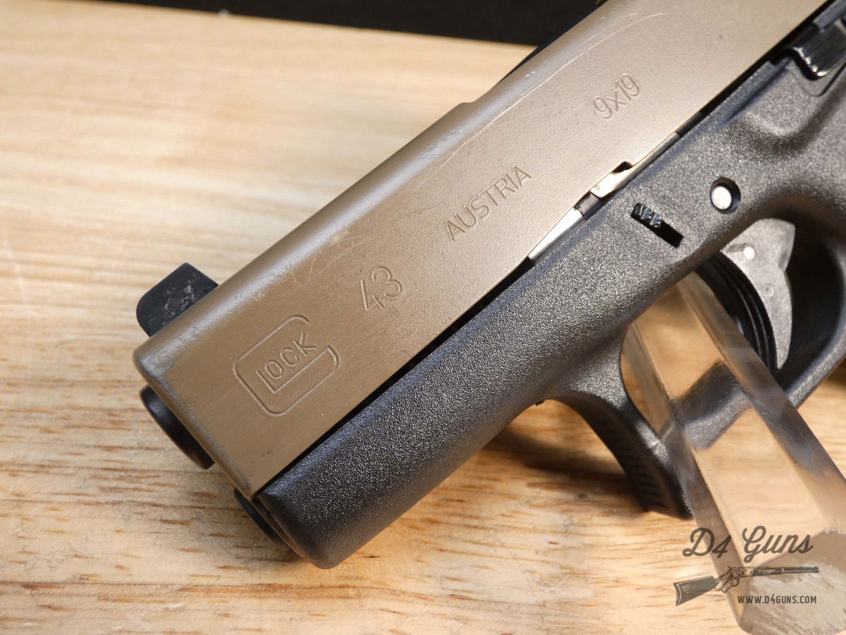 Glock 43 - 9mm - G43 - CCW w/ Mags - Conceal Carry Pistol w/ FDE Slide ...