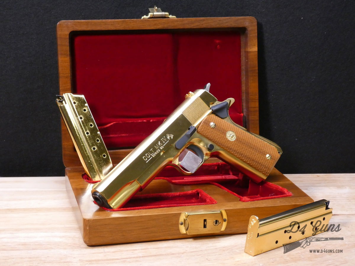 GOLD PLATED Colt MKIV Series 80 Government Model 1911 - 9mm - 1983 ...