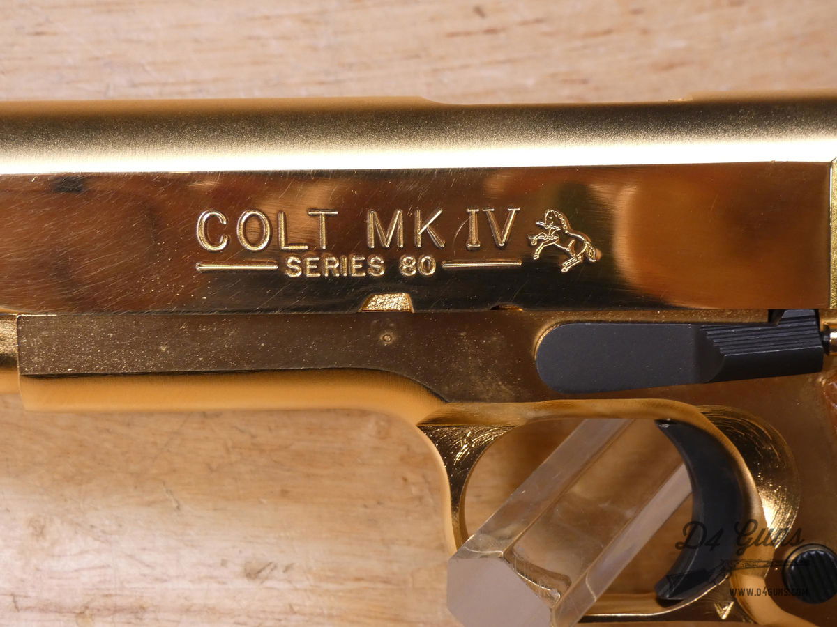GOLD PLATED Colt MKIV Series 80 Government Model 1911 - 9mm - 1983 ...