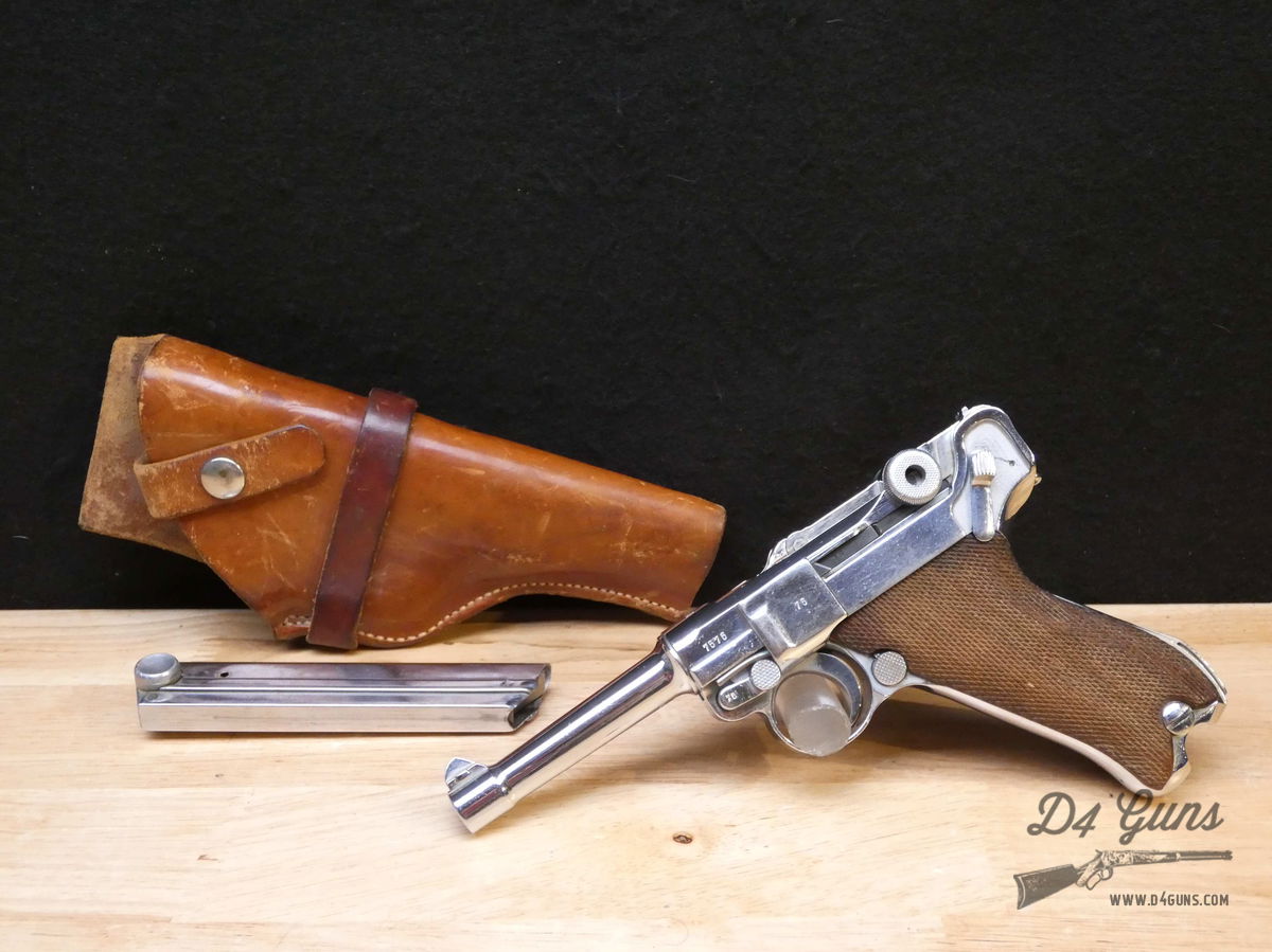 MATCHING Mauser P.08 Luger 42 - 9mm - Mfg. 1940 - WWII Stamps - Chrome ...