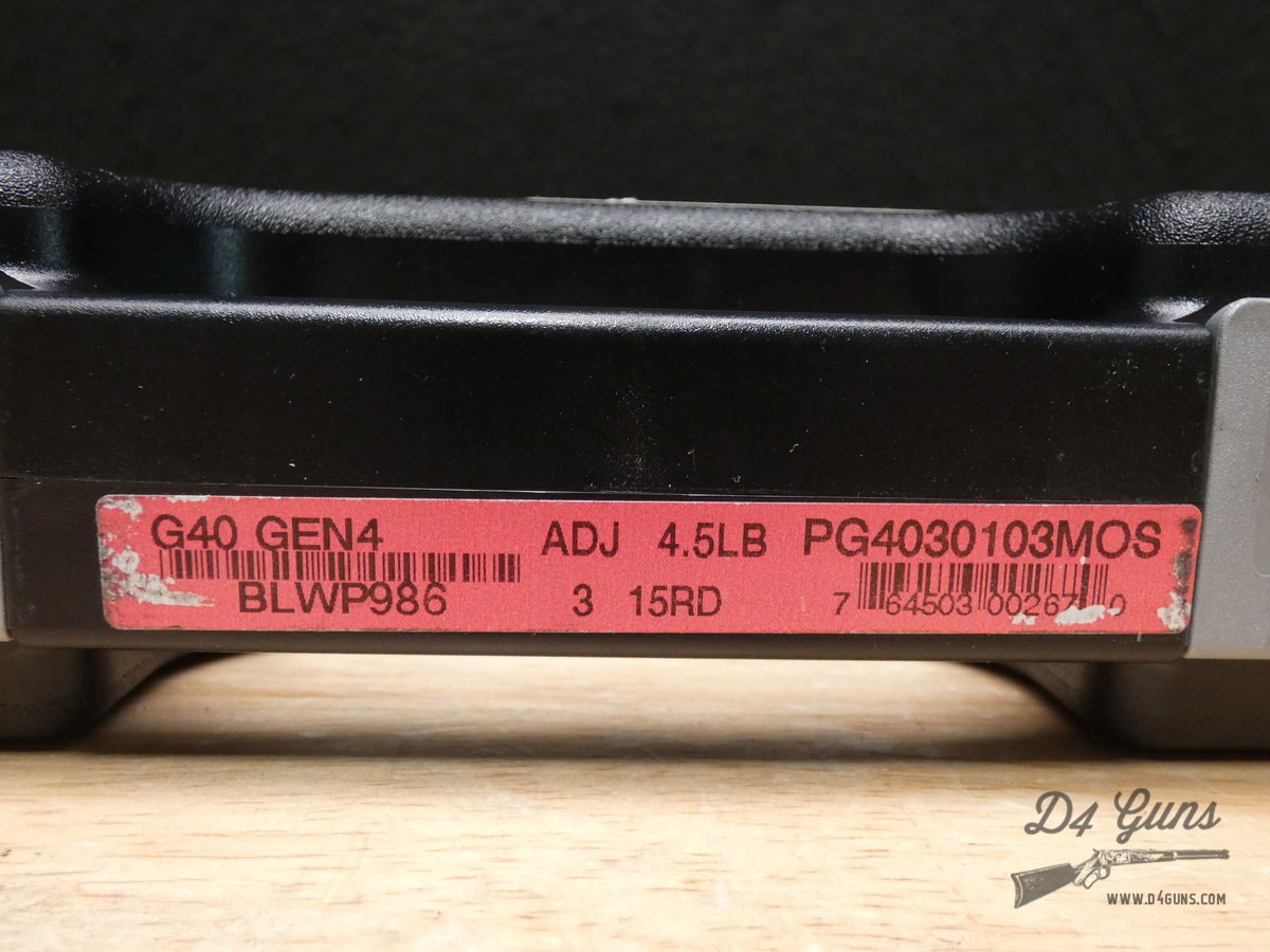 Glock 40 Gen 4 MOS - 10mm - G40 Gen4 - 3 Mags & OG Case - FACTORY NEW ...