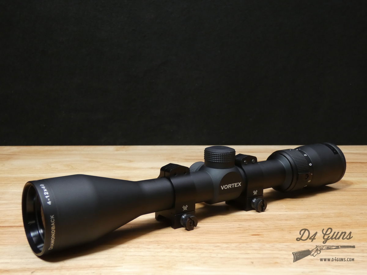 Vortex Diamondback 4-12x40 Riflescope - XLNT w/ Rings - O - Gun Scopes ...