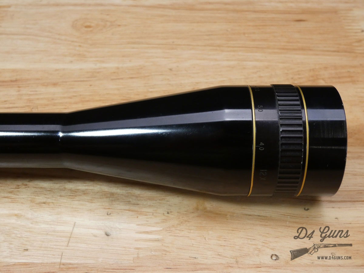 Leupold M8 12x40 Fixed Power Riflescope - M8-12x - Classic Gold Ring ...