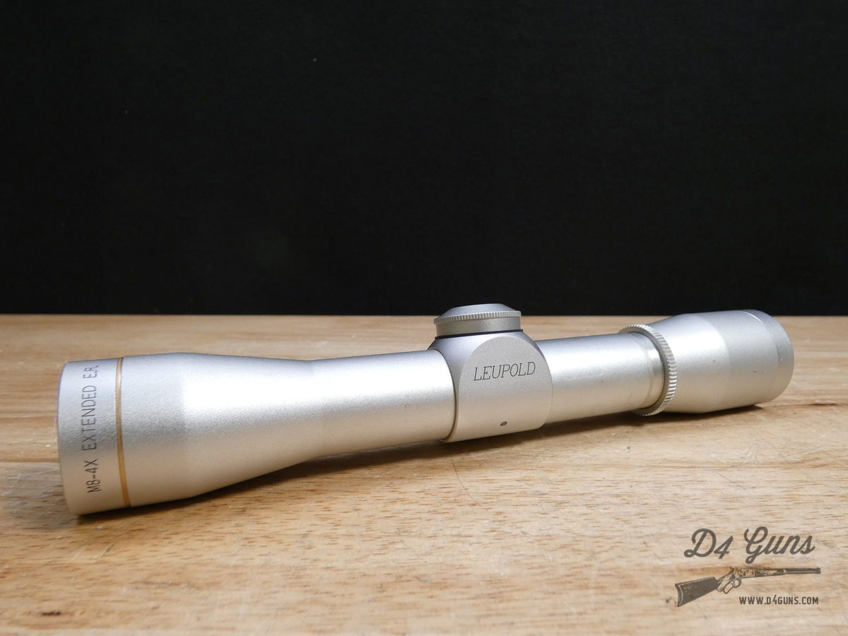 Leupold M8-4X Extended E.R. Stainless Handgun Scope - Classic Gold Ring ...
