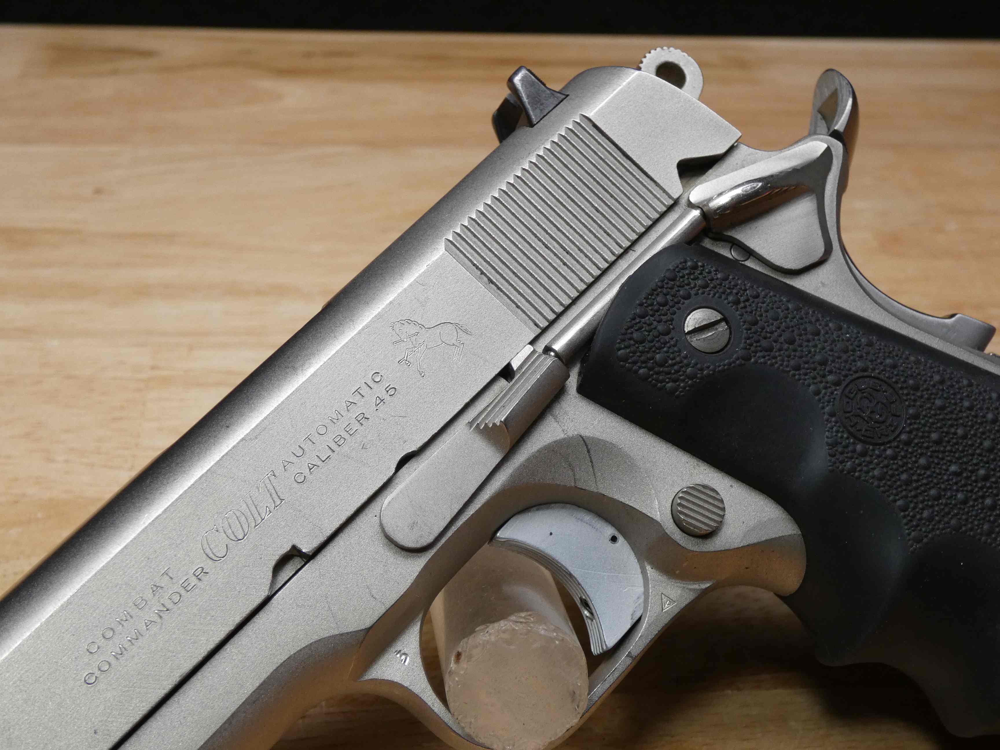 Colt Combat Commander 1911 - .45 ACP - MFG 1972 - Satin Nickel Finish ...