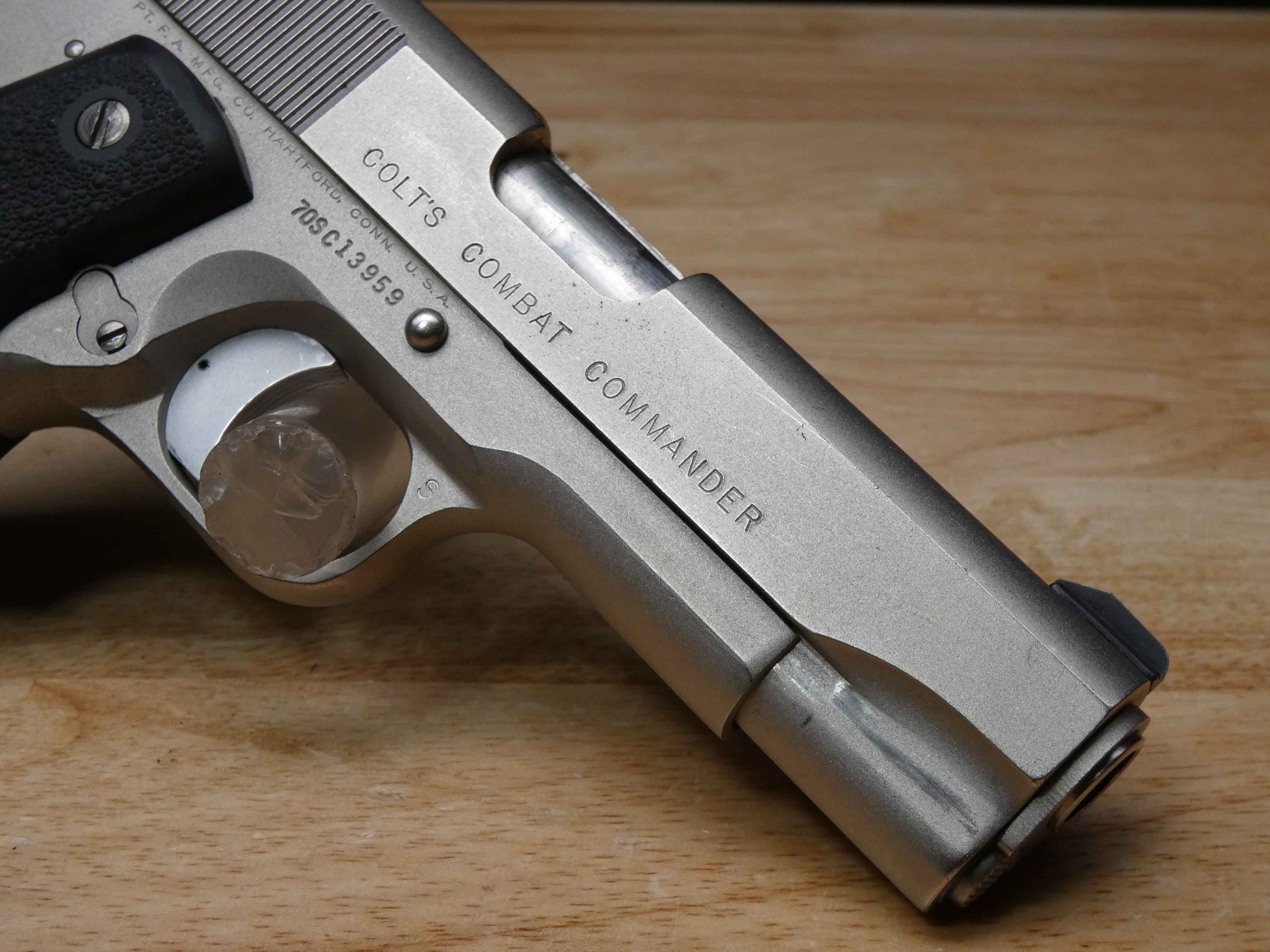 Colt Combat Commander 1911 - .45 ACP - MFG 1972 - Satin Nickel Finish ...