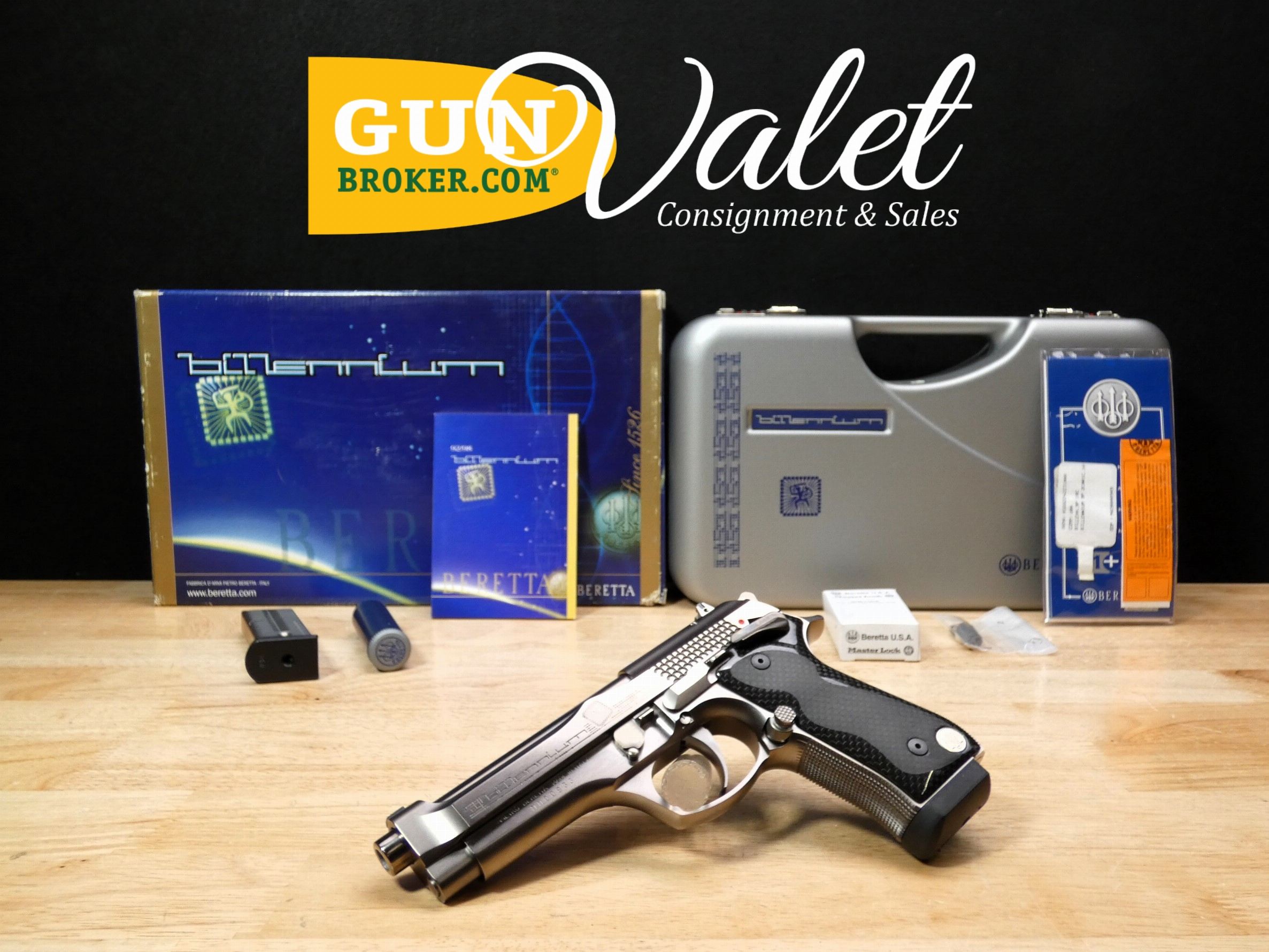 LNIB Beretta 92FS Billennium - 9mm - MFG 2002 - Nickel 92 FS - C - Semi ...